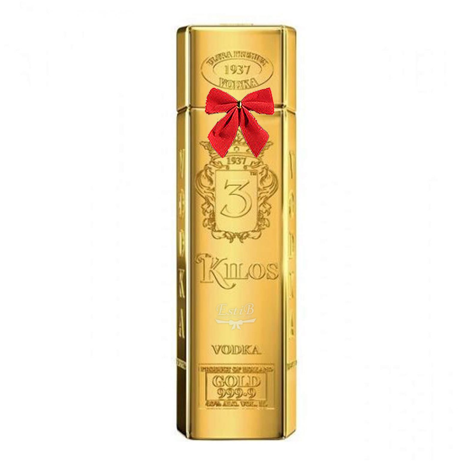 3 Kilos Gold Bar Vodka 700ml | Walwater Gifts Israel