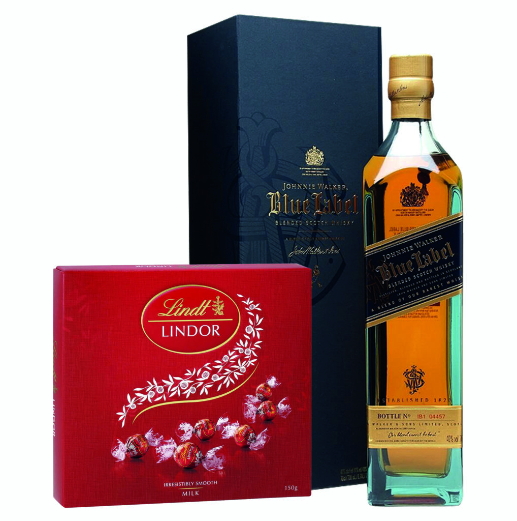 Johnnie Walker Blue Label Blended Scotch Whiskey & Lindor Pralines ...